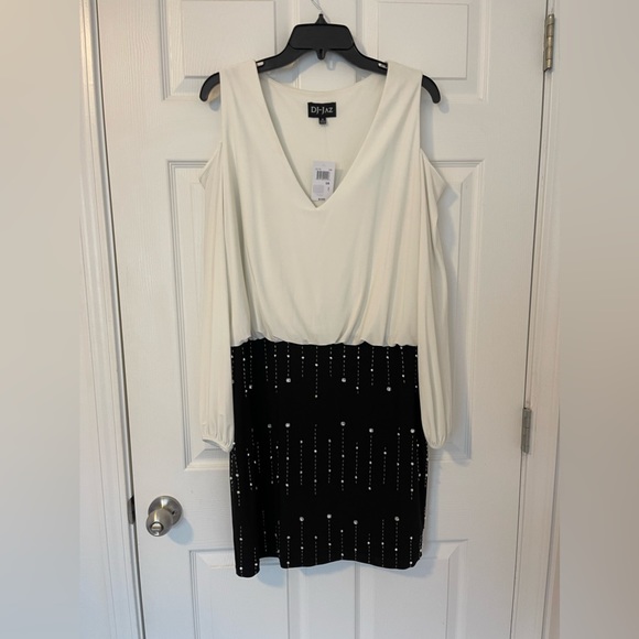 Dj-Jaz | Dresses | Nwt Djjaz Black And White Cold Shoulder Party ...